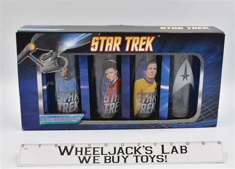 Star Trek Glasses Set Of 4 2009 Vandor Llc 16oz Drinking Glasses