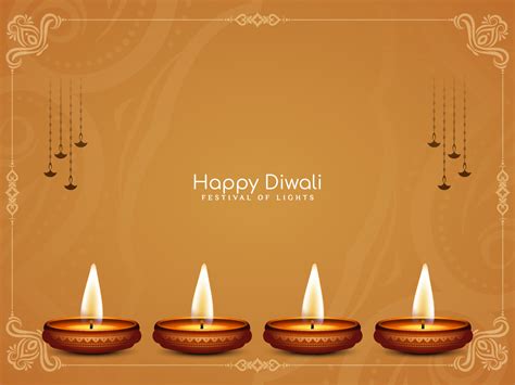 Beautiful Happy Diwali Festival Greeting Background With Diya 12980474