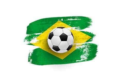 브라질의 국기에 현실적인 축구 공을 만든 붓 벡터 디자인 요소입니다 축구에 대한 스톡 벡터 아트 및 기타 이미지 축구