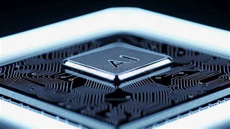 Artificial Intelligence Chip Glowing On Circuit Board Stock Video Video Of Processor Board