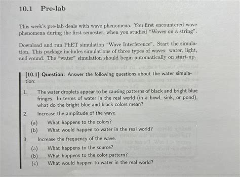 Solved Pre Lab This Week S Pre Lab Deals With Wave Chegg Com