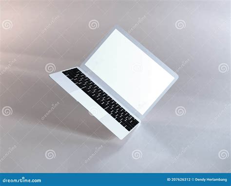 Realistic Laptop Mockup Template Scene Editorial Photography
