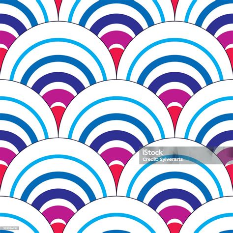 완벽 한 기하학적 패턴입니다 기하학적 인 단순한 패션 직물 인쇄입니다 반복 타일 텍스처 벡터 지붕 기와 이기 또는 물고기 Squama 모양 모티브 패브릭 벽지 포장지 웹 및