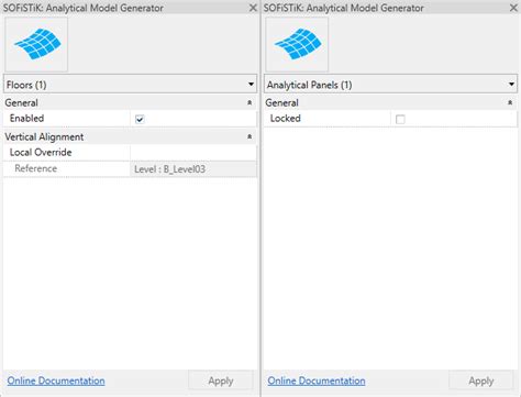 Property Panel Sofistik Analytical Model Generator 2025