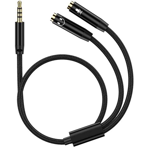 Headphone Splitter 1pack 3 5mm 4 Pole Male To 2 Dual Female Audio