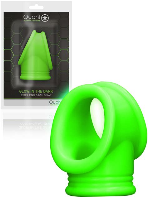 Ouch Glow In The Dark Cock Ring And Ball Strap From Shots