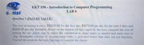 Ekt 150 Introduction To Computer Programming U Map