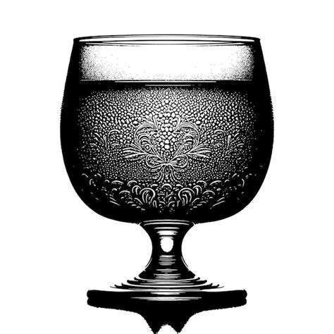 Premium Psd Black And White Illustration Of A Sparkling Fresh Glass