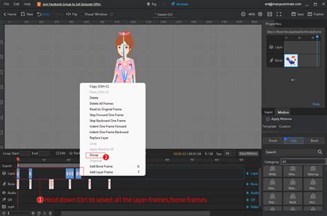Group And Ungroup Layer Frames Or Bone Frames Mango Animate Help Center