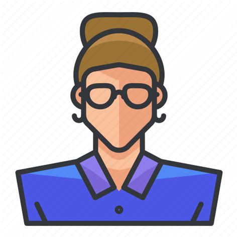 Avatar Glasses Nerd Profile User Woman Icon
