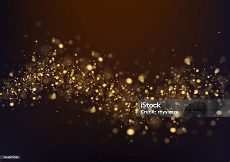 배경에 보케로 격리 된 골드 글리터 텍스처 입자 색깔 Celebratory 색종이 디자인의 황금 폭발 벡터 일러스트 레이 션 빗나간 포커스에 대한 스톡 벡터 아트 및 기타