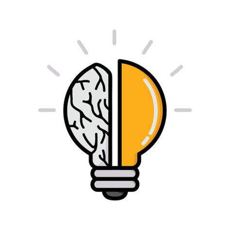 Premium Vector Idea Illustration Of A Light Bulb Combined With Half A Brain Vector Illustration