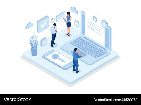 Duo Authentication Concept Banner With Text Place Vector Image