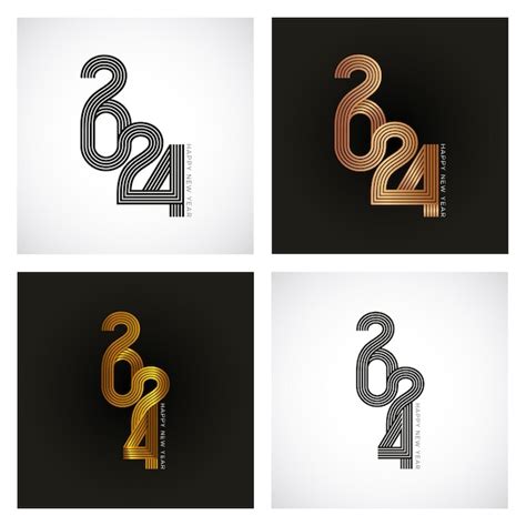 Premium Vector Happy New Year 2024 Typography Design In Vector