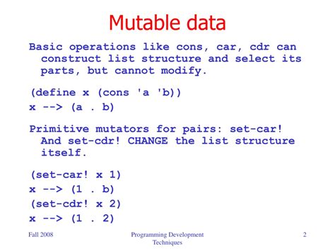 PPT Topic 19 Mutable Data Objects PowerPoint Presentation Free