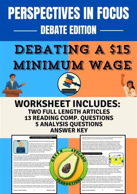 Argumentative Writing Debating A 15 Minimum Wage By Green Avocado Learning