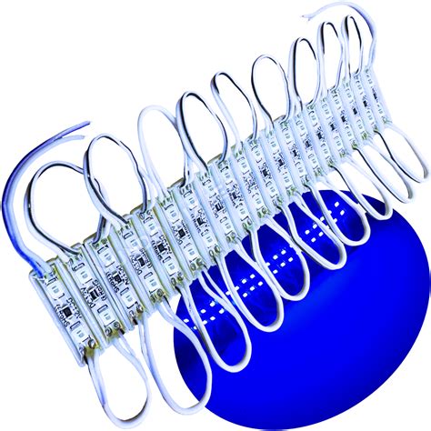 Mini Módulo Led Resinado 2835 25mm 2 Led Azul Royal Prova Dágua Ip67 1