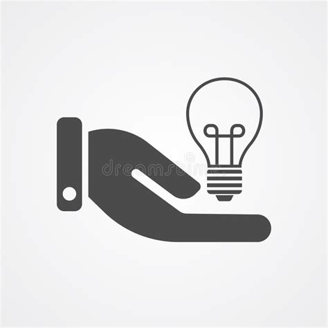 Hand With Light Bulb Vector Icon Sign Symbol Stock Vector