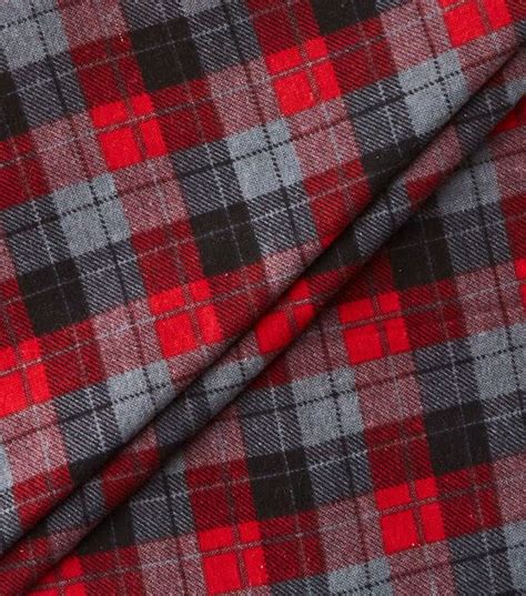 Eddie Bauer Skylar Red And Black Plaid Flannel Prints Fabric Joann
