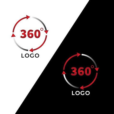 Premium Vector 360 Logo Modern Red And Black
