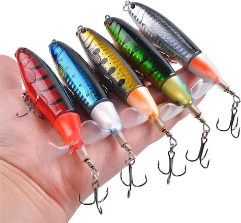 Topwater Señuelo De Pesca De Lubina 5 Señuelos De Pesca Plopper
