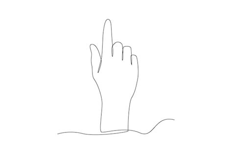 Mão De Desenho De Uma única Linha Apontando O Dedo Para Cima Conceito