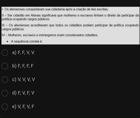 Julgue Os Itens Com Verdadeiro V Ou Falso F Br