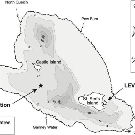 Map Showing The Location And Bathymetry Of Loch Leven And The Locations