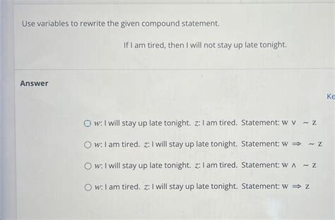 Solved Use Variables To Rewrite The Given Compound