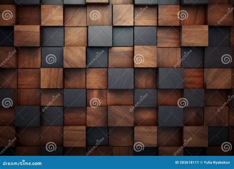Lattice Tiles Wood Cubes Generate Ai Stock Illustration Illustration