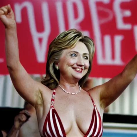 Photo Hillary Clinton In A Bikini Stable Diffusion