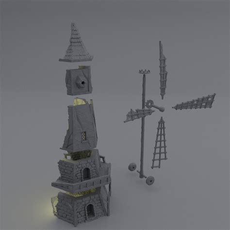 Ruined Windmill MM Tabletop Terrain D File For Cults