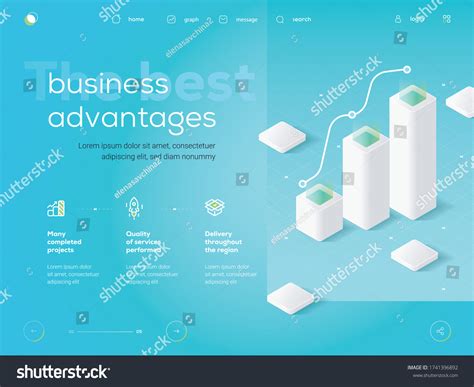 Advantages Company Workflow Growth Graphics 3d Stock Vector Royalty Free 1741396892
