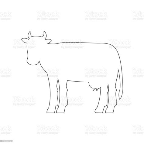 Ilustración De Silueta De Vaca Contorno Vector Y Más Vectores Libres De