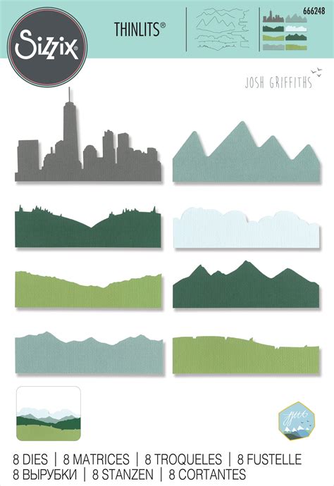Sizzix Thinlits Dies Skyline Silhouettes 630454284314