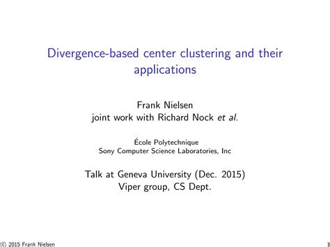 Divergence Clustering Ppt