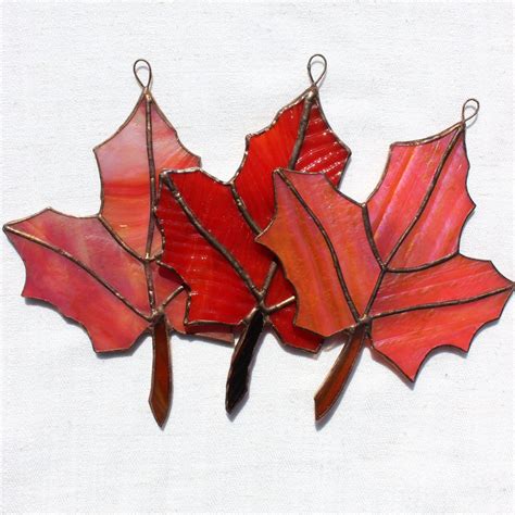 Stained Glass Fall Leaf Etsy