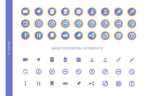 Basic Essential Interface Icon Set Vector Art At Vecteezy