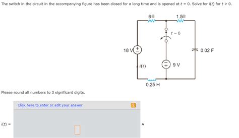 solved the switch in the circuit in the accompanying figure