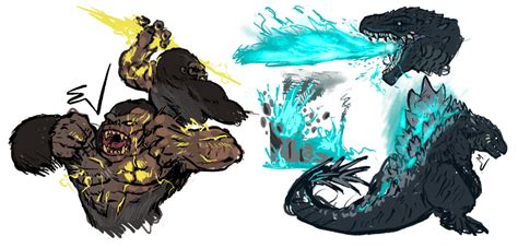 Powers Sketch Konggodzilla By Ev Artwork On Deviantart