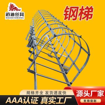 带护笼爬梯 室外鼠笼式不锈钢爬梯护笼 热镀锌带护笼上屋面钢直梯 阿里巴巴
