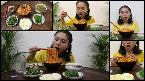 2x Spicy Samyang Fire Noodles Mukbang Extremely Spicy Noodles Youtube