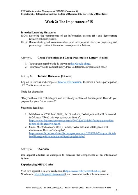 CB2500 Tutorial Week02 CB2500 Information Management 2022 2023