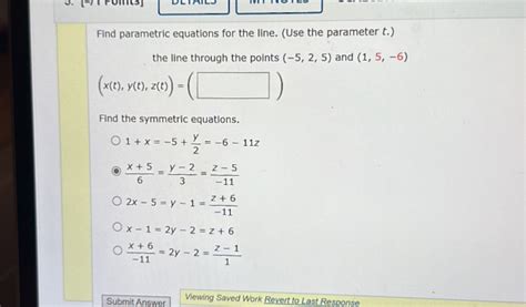 Find Parametric Equations For The Line Use StudyX