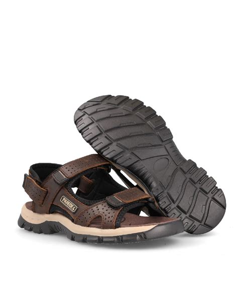 Sandalias Trekking Hombre Piel Marrón Pera Limonera