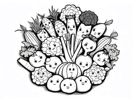 Garden Fresh Vegetable Coloring Sheet Coloring Page