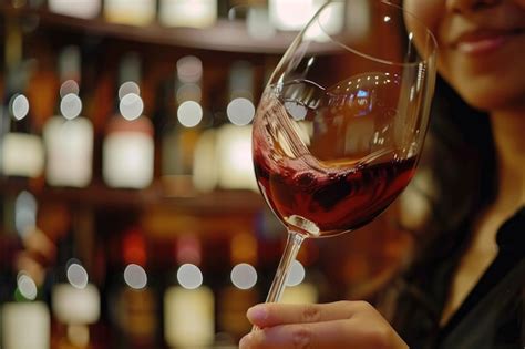 Premium Photo Woman Swirling Red Wine In Glass Tasting And Rating