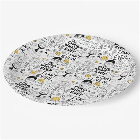 Despicable Me Omg I Cant Even Text Pattern Paper Plates Zazzle