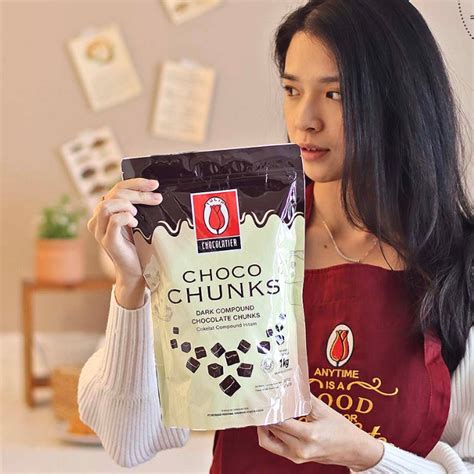 Jual Tulip Choco Chunks 1kg Dark Chocolate Compound Cokelat Chunk