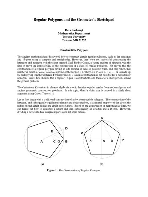 Regular Polygons With Geometer Sketchpad Pdf Circle Euclid